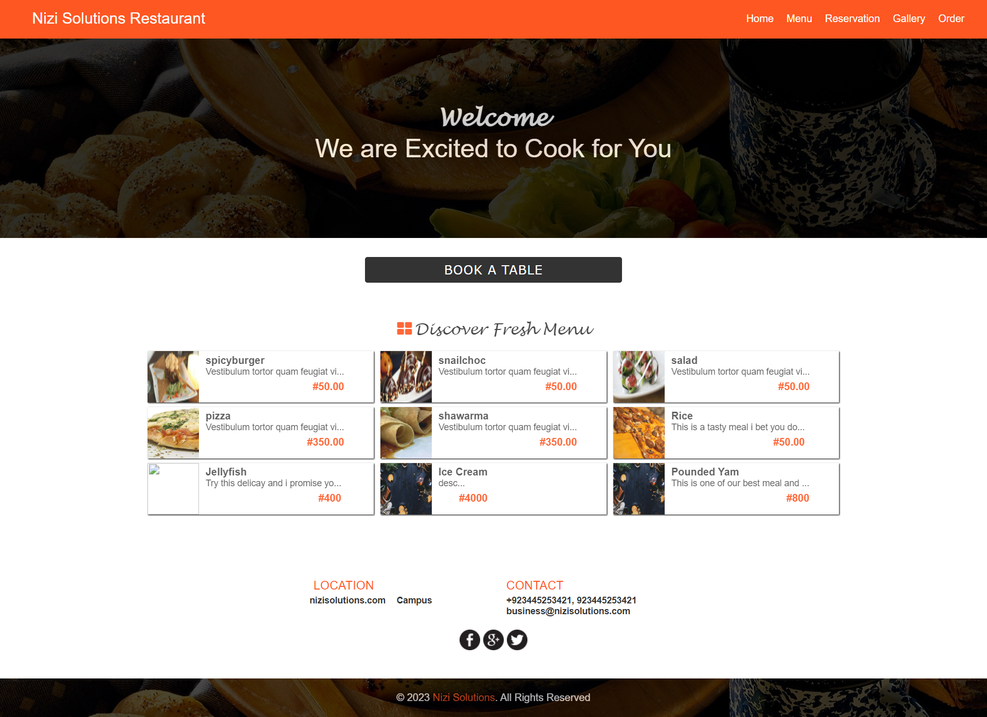 online food ordering and table reservation software